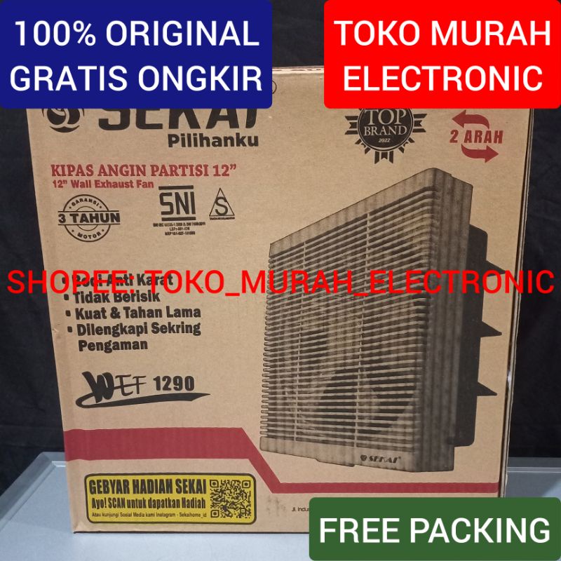 Jual TME - Exhaust Fan Sekai WEF1290 12 Inch 2 Arah Original Kipas Deck ...
