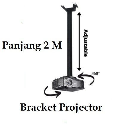 Jual BRACKET PROYEKTOR GANTUNG 2 METER CEILING MOUNT PROJECTOR GANTUNG ...