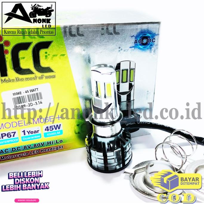 Jual Lampu LED Motor 6 Sisi ICC M06E / Bohlam LED Utama Motor AC DC ...