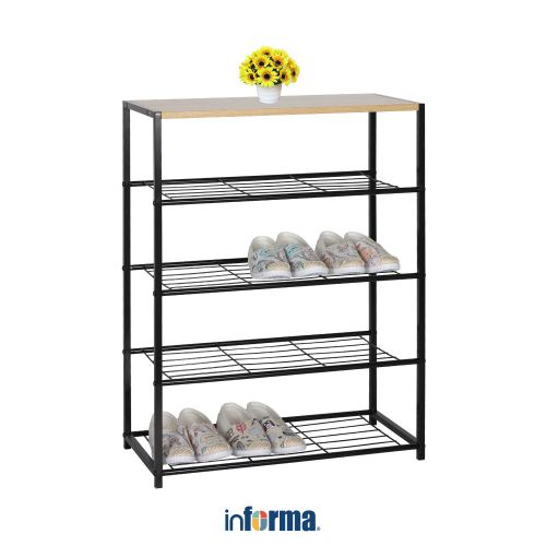 Jual Informa Brandon Rak Sepatu 63X30X83 cm 4 Tingkat - Hitam Shoe Rack ...
