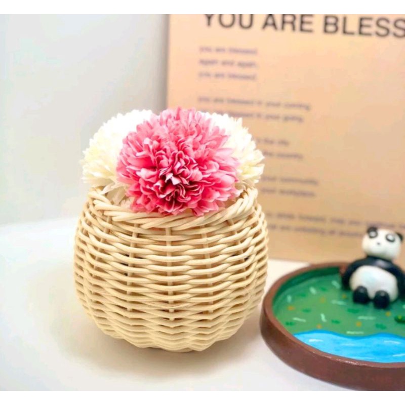 Jual Keranjang Rotan Handmade - Vas Tempel Rotan Asli - Dekorasi ...