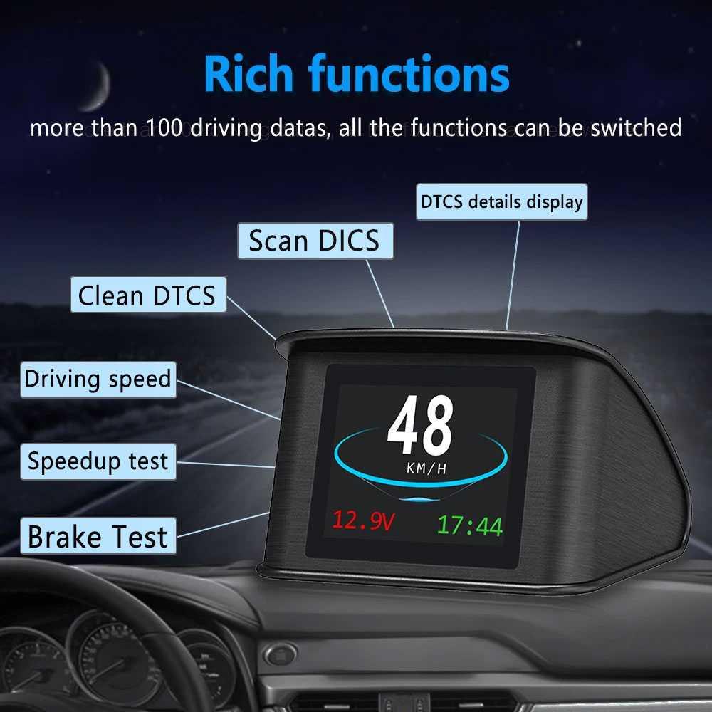 Jual Display HUD Mobil OBD2 On-board Computer Speedometer - P10 ...