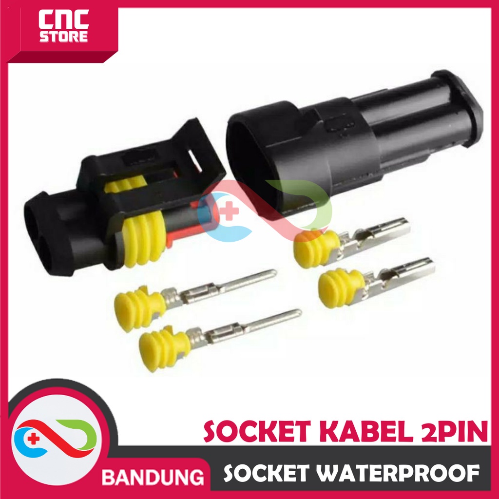 Jual SOKET KONEKTOR KABEL ANTI AIR SOCKET WATERPROOF 2PIN | Shopee ...
