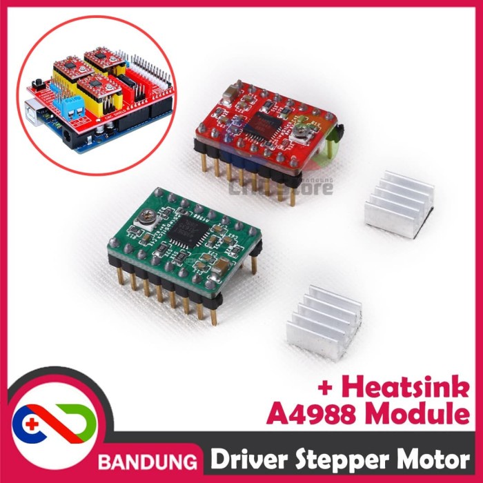 Jual A4988 DRIVER STEPPER MOTOR REPRAP 3D PRINTER CNC BOARD + HEATSINK | Shopee Indonesia
