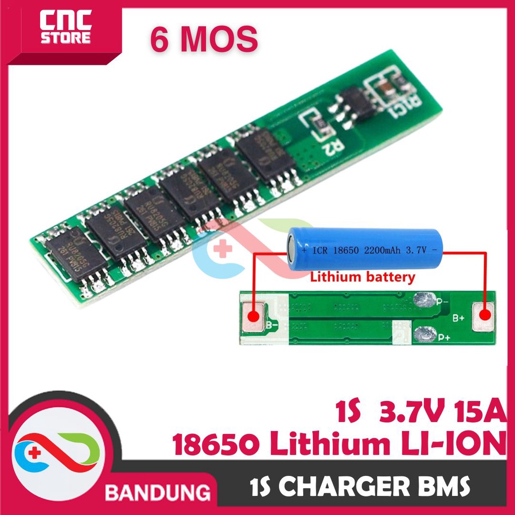 Jual BMS 1S 3.7V 4.2V 15A LI-ION LITHIUM 18650 6-MOS CHARGER WITH ...