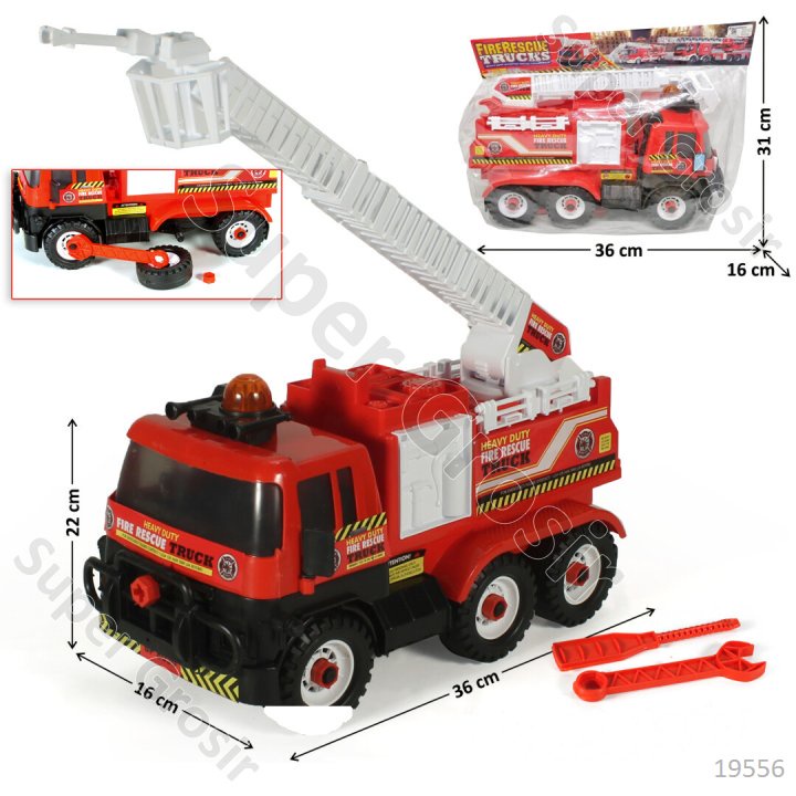 Jual Mainan Anak Mainan Edukasi DIY Truk Pemadam Turntable Ladder 36 cm ...