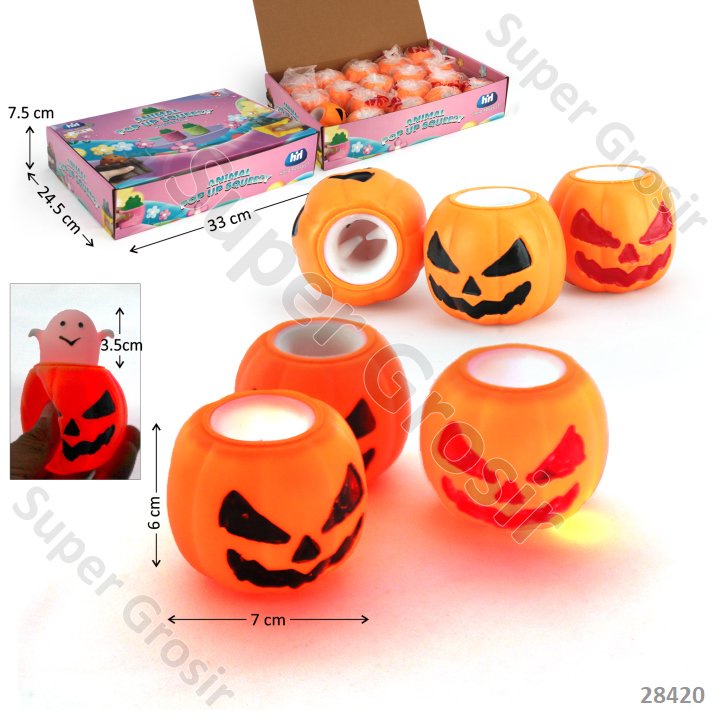 Jual Mainan Anak Squishy Pop Up Labu Helloween B/O Lampu Animal Pop Up ...