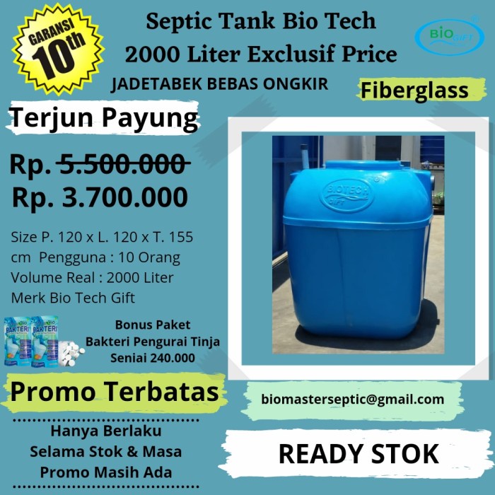 Jual Promo Septic Tank Bio Tech, Septic Tank 2000 Liter, Septic Tank ...