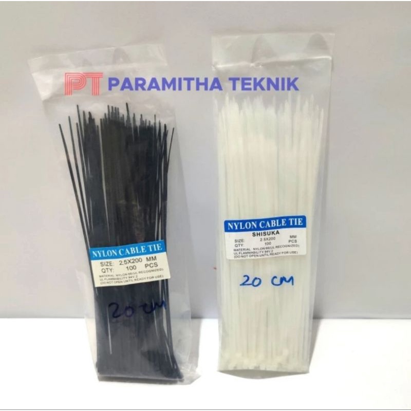 Jual Kabel ties 20 cm kabeltis cable tie nylon kabelties 2.5x200 mm ...