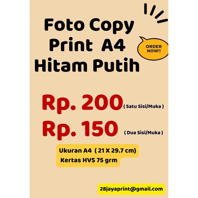 Jual Cetak Print kertas HVS A4 Hitam Putih PRINT SKRIPSI LAPORAN MURAH ...