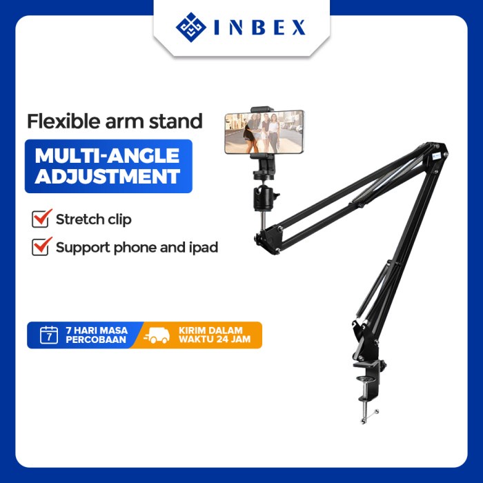 Jual inbex overhead kamera tripod+3.3 inch hp holder arm cantilever ...