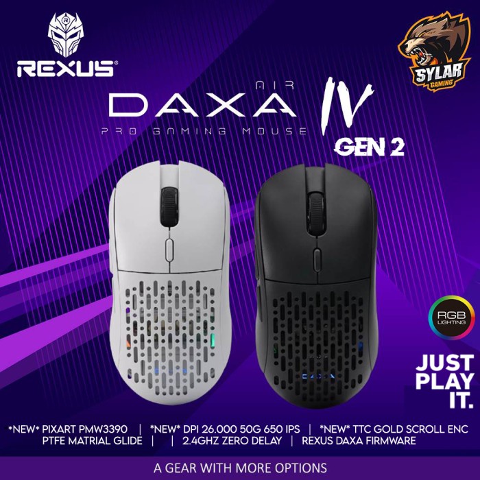 Jual Rexus Daxa Air Iv / Daxa Air 4 Rgb Wireless Mouse | Shopee Indonesia