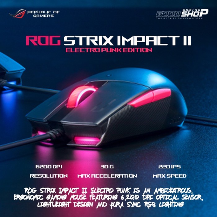 Jual Rog Strix Ii Mouse Electro Punk - Mouse | Shopee Indonesia