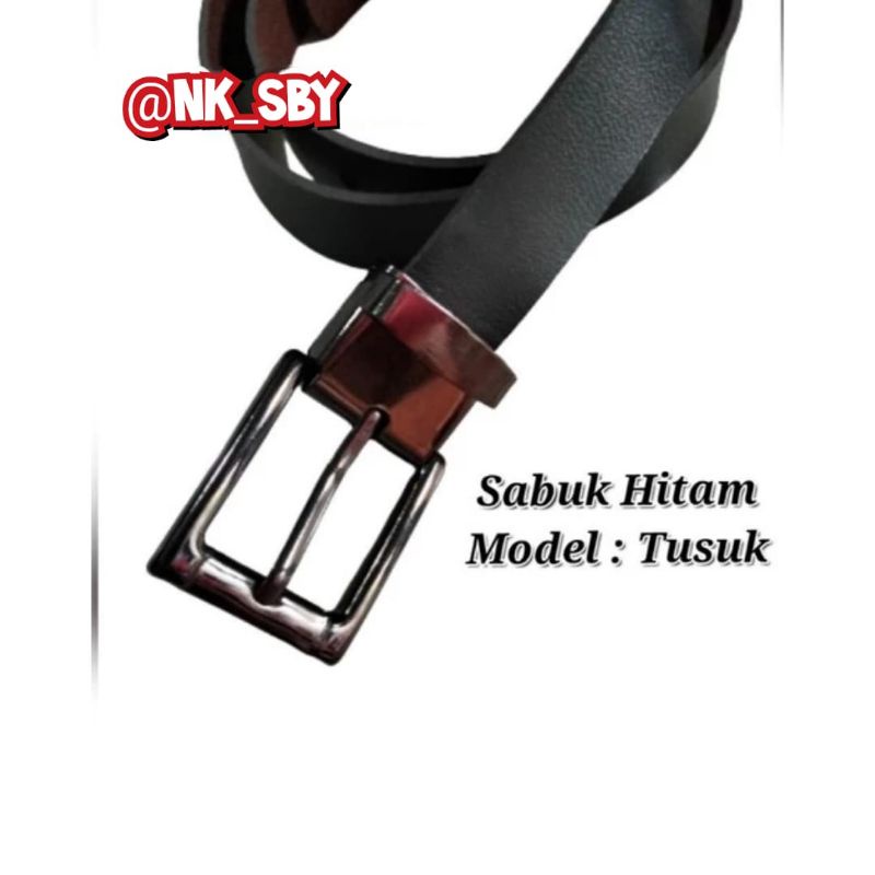Jual SABUK / IKAT PINGGANG / GESPER HITAM POLOS JARUM TUSUK ( PREMIUM ...