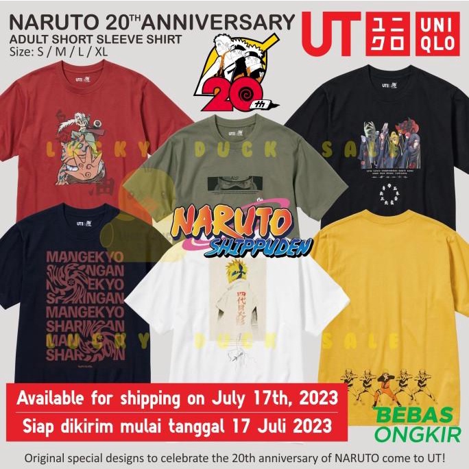 Jual UNIQLO Naruto 20th UT Shirt Anime Minato Akatsuki Jiraiya Kakashi ...