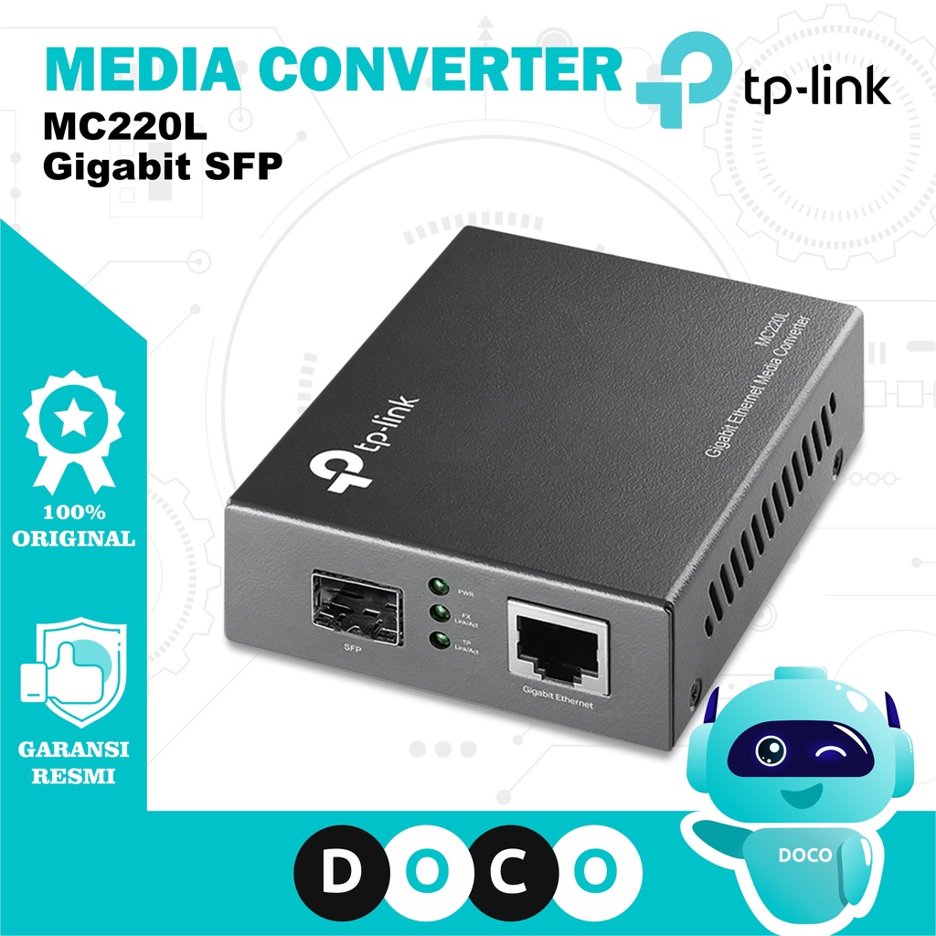 Jual TP-LINK Media Converter MC220L Gigabit HTB SFP FIber Ethernet 1000Mbps | Shopee Indonesia