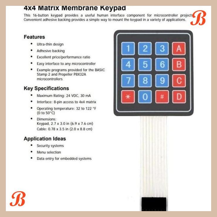 Jual | OL | KEYPAD 4X4 MATRIX ARRAY 16 KEY MEMBRANE MEMBRAN SWITCH KEYPAD | Shopee Indonesia