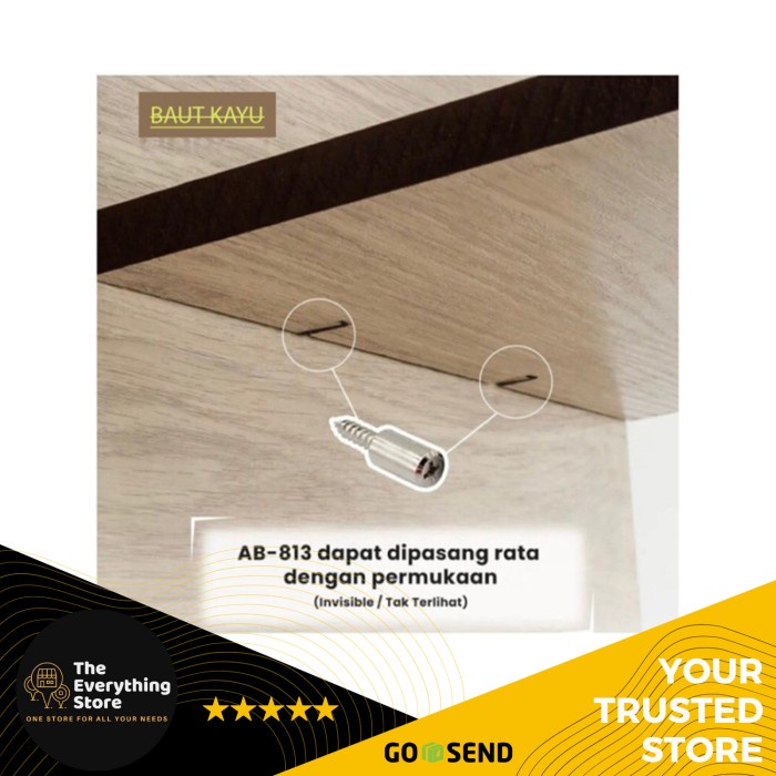 Jual Baut Ambalan Kayu Besi Bulat Sekrup Siku Penyangga Rak Lemari Cablock | Shopee Indonesia