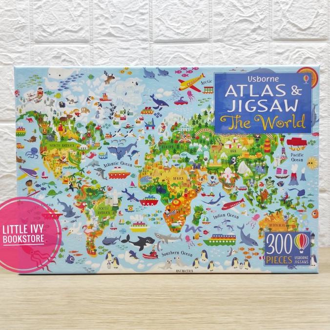 Jual Usborne Atlas & Jigsaw The World. Buku Dan Puzzle | Shopee Indonesia