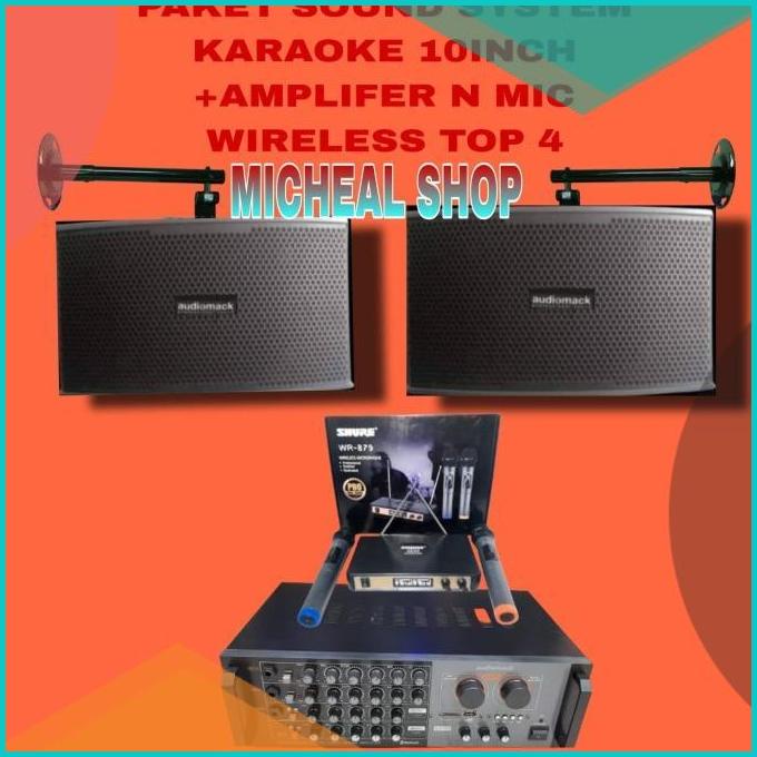 Jual PAKET SOUND SYSTEM KARAOKE AUDIOMACK 10INCH +AMPLIFIER BLUETOOH ...