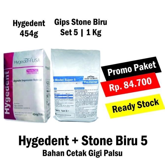 Jual Paket Alginate Hygedent dan Gips Stone Biru Setting 5 Menit ...