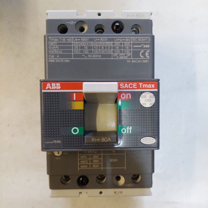 Jual [New] Abb Mccb Sace Tmax T1B 160 3P 80A 18Ka 415V Terbatas ...