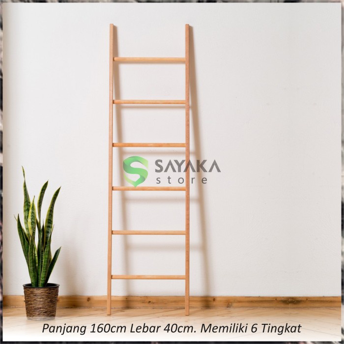 Jual 6 Susun Tangga Kayu Hias Dekorasi / Ladder Hanger Rak Sajadah ...