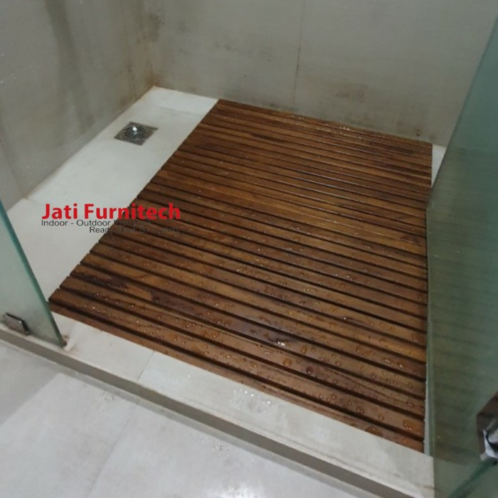Jual Konfli Shower Mat Kayu Jati / Lantai Kayu Shower Kamar Mandi ...