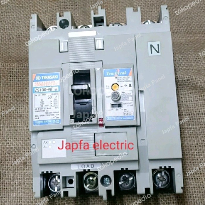Jual Ori Mccb Elcb Terasaki Tembreak Zs100-Nf 4 Pole 50 Ampere 50Ka ...