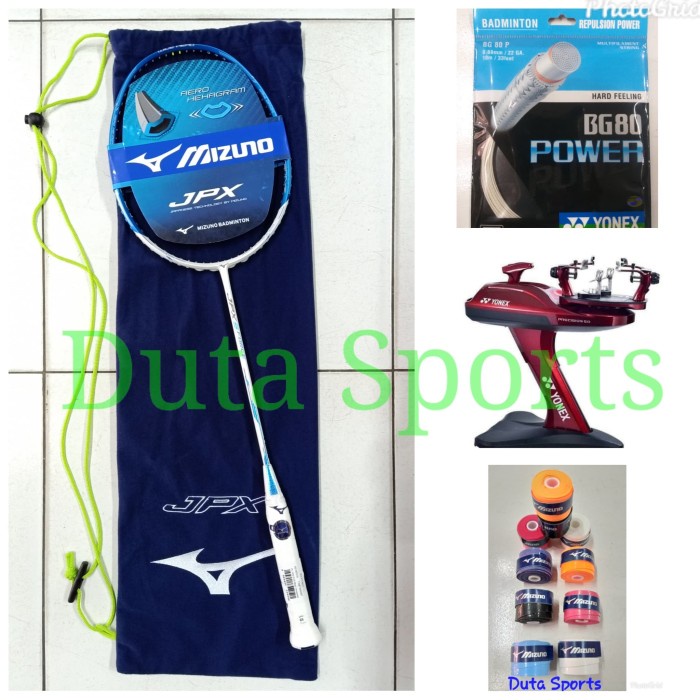 Jual RAKET BADMINTON MIZUNO JPX 8 +SENAR+PASANG+GRIP+SABLON LOGO ...