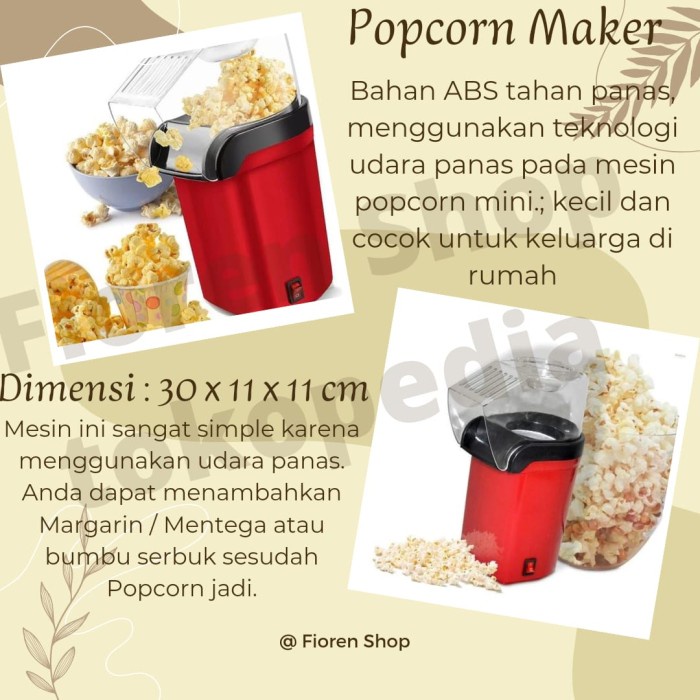 Jual Popcorn Maker Mini Mesin Alat Pembuat Jagung Popcorn | Shopee ...
