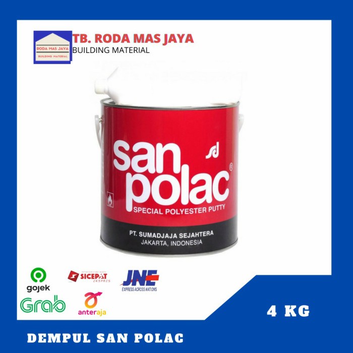 Jual Dempul San Polac/Dempul Kayu/Dempul Besi Galon 4kg | Shopee Indonesia