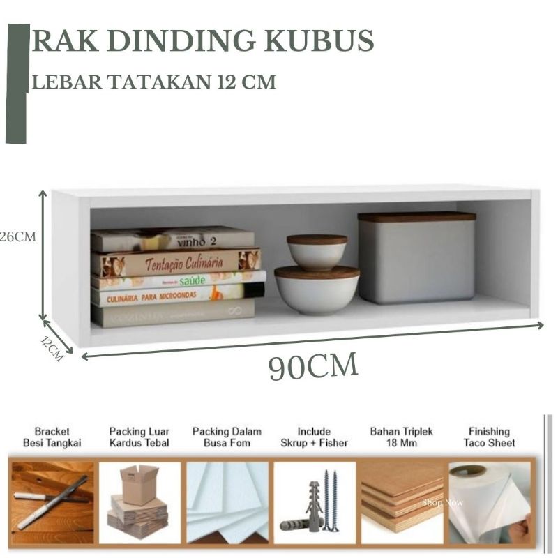 Jual RAK AMBALAN DINDING MINIMALIS,TEMPEL DINDING AMBALAN MELAYANG FLOATING CUBICAL SIZE# P- 90 ...