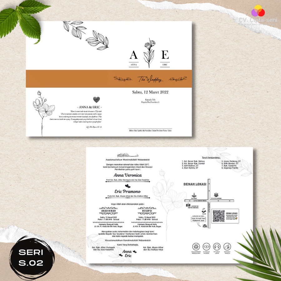 Jual undangan pernikahan desain klasik modern full color kode B1 ...