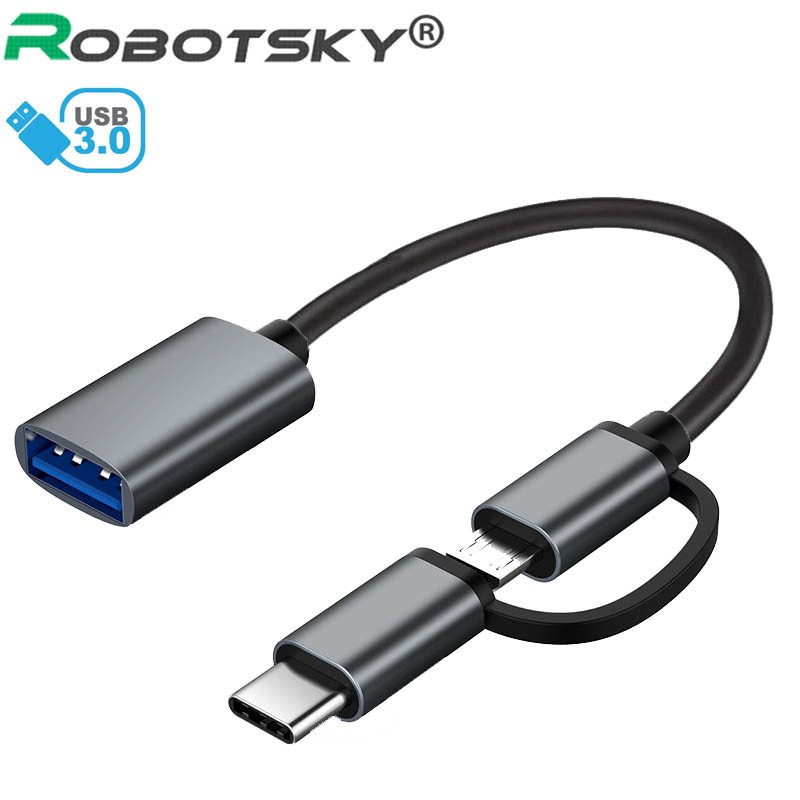 Jual Sky Usb Female To Type-C And Cro Usb Male Adapter Cable Usb 3.0 ...