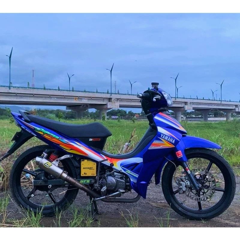 Jual Striping lis sticker standar ORI yamaha jupiter z 2005 biru silver ...