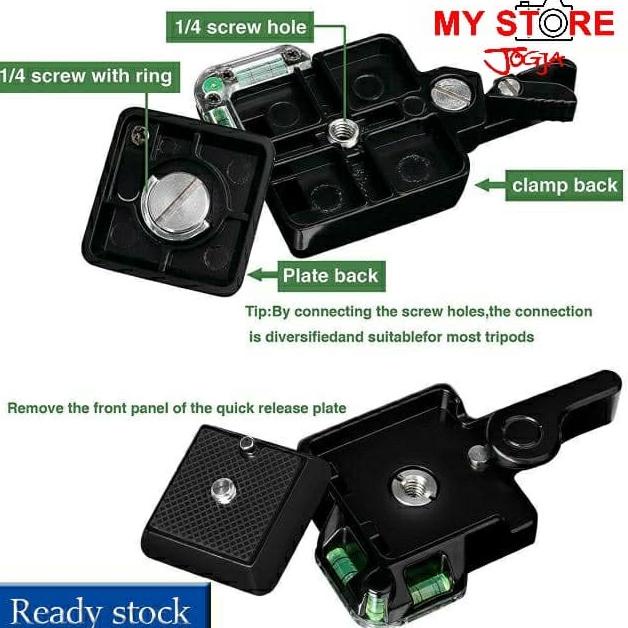 Jual xie QR-40 Quick Release Clamp w/ QR Adapter Plate Monopod Tripod ...