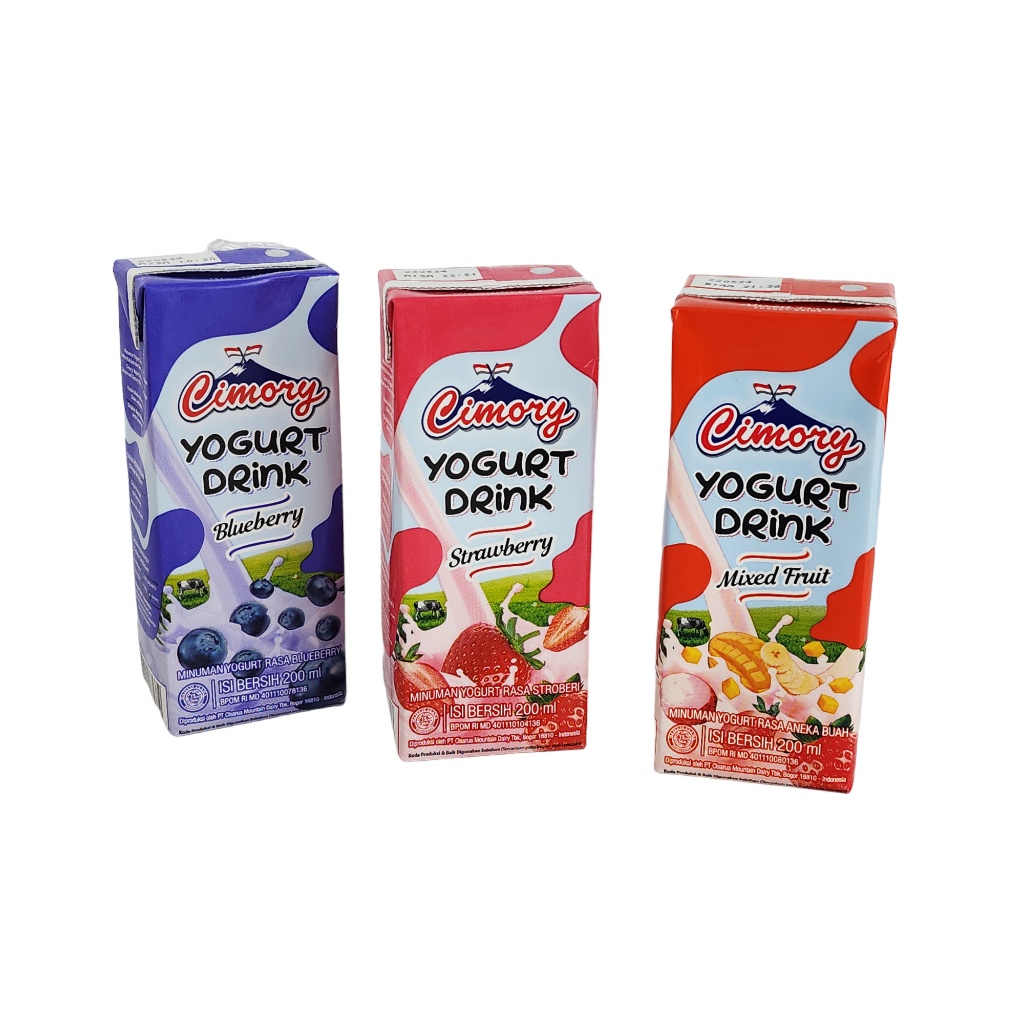 Jual Cimory Yoghurt Drink RTD 200 ml Rasa Blueberry, Strawberry, Mixed Fruit 1 Dus isi 24 pcs ...