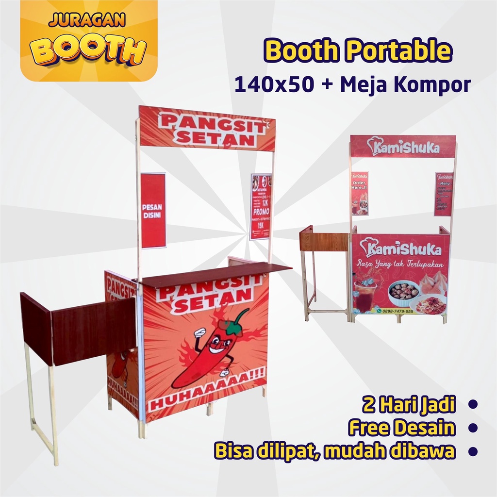 Jual Booth Portable 140x50 Plus Meja Kompor / Gerobak Lipat / Meja ...