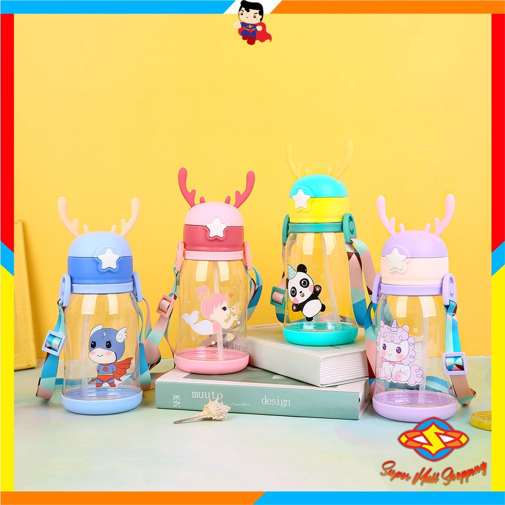 Jual SMS Botol Minum Anak Karakter Kartun Botol Air Minum Anak Sedotan ...