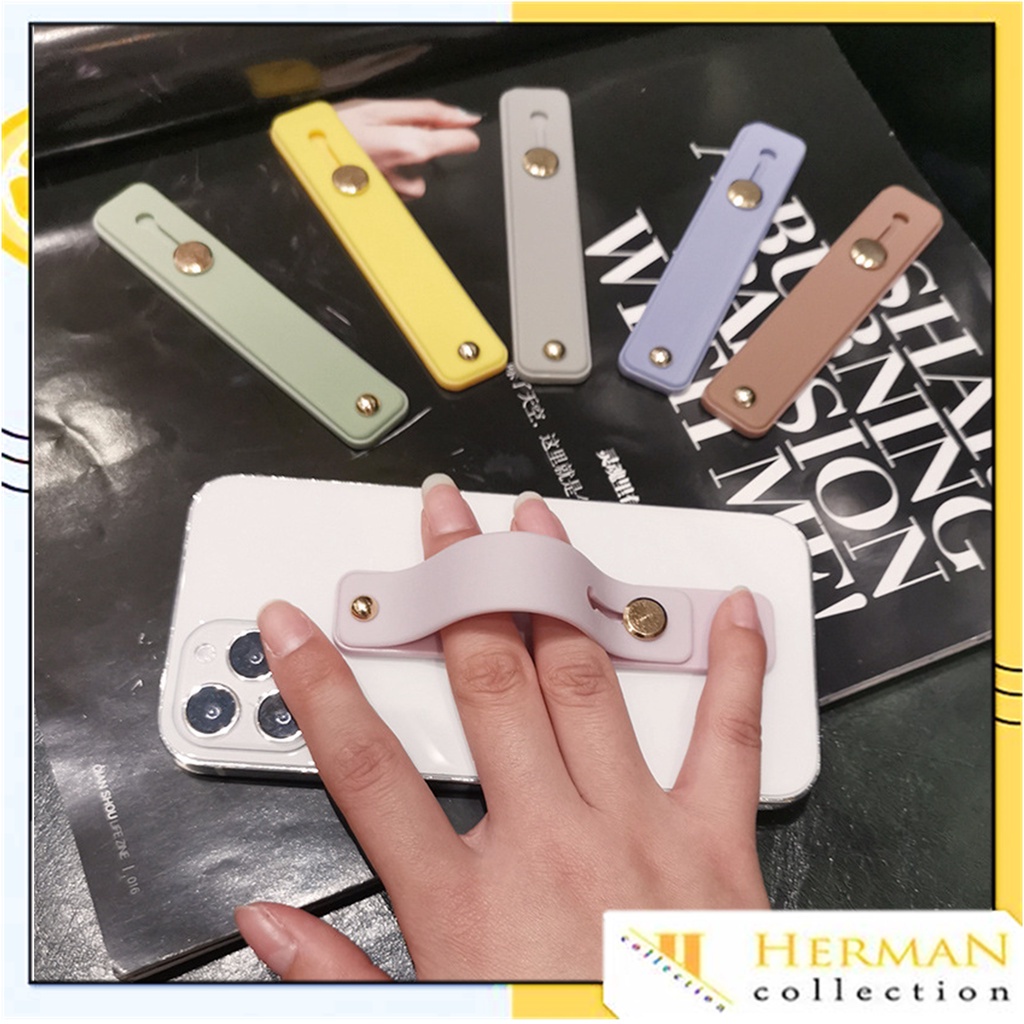 Jual HC Strap Bracket Silicone Polos Tipis Phone Holder Stand Universal ...