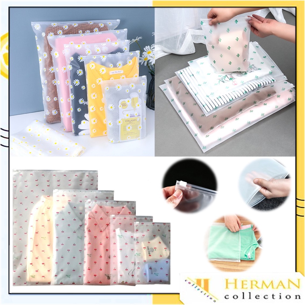 Jual Hc Ziplock Karakter Travel Pouch Serbaguna Polos Zipper Motif