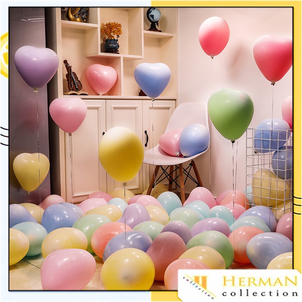 Jual HC Balon Macaron 12 Inch Polos 1 Pcs Balon Ulang Tahun Love Pastel ...