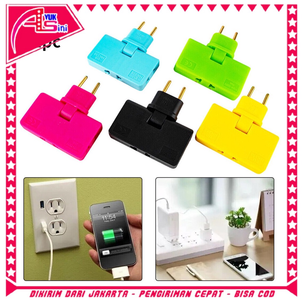 Jual AS 3in1 Power Socket Extension Plug Lipat Tambahan Lubang Stop ...