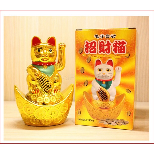 Jual Patung Boneka Kucing Hoki Emas Gold Lucky Yuan Unik Rezeki Maneki ...