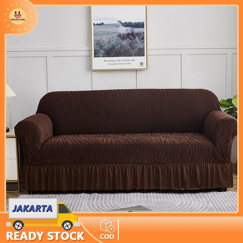 Jual Cover sofa Sarung Sofa Selimut sofa Motif Rumbai Anti Slip Penutup Sofa Tebal Warna Solid ...
