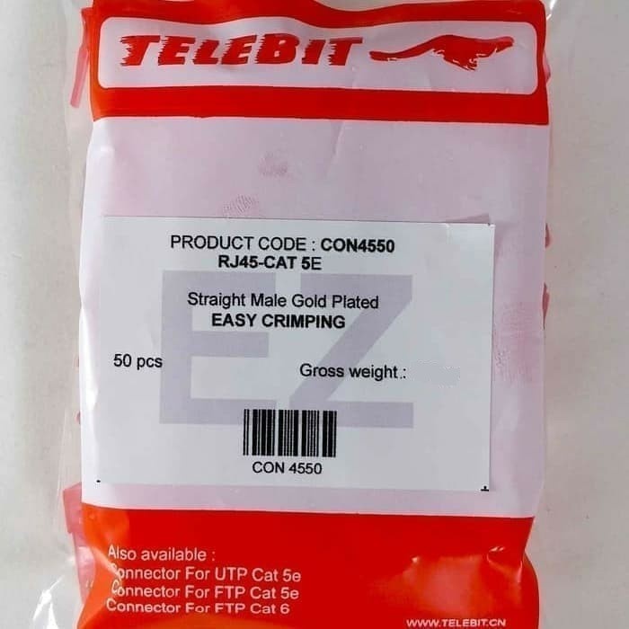 Jual KONEKTOR RJ45 CAT5 ANTI GAGAL TELEBIT ORIGINAL TERBARU | Shopee ...