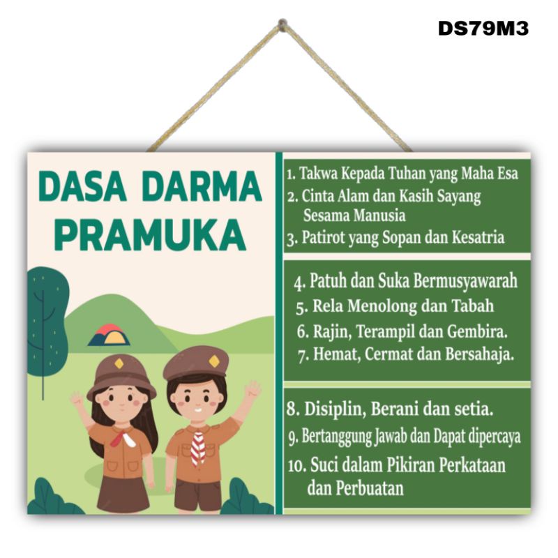 Jual Hiasan dinding Poster DASA DARMA PRAMUKA JUMBO SIZE 30x40 cm ...