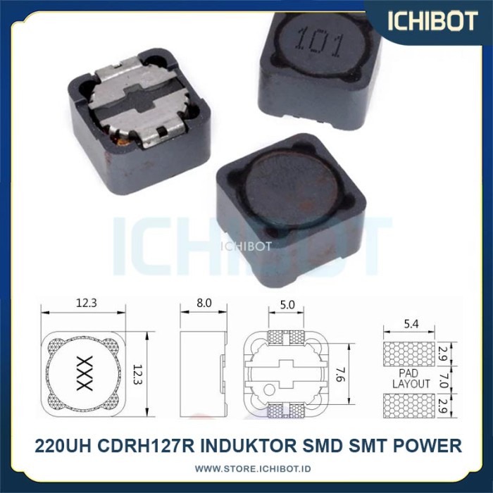 Jual 220uH CDRH127R Induktor SMD SMT Power Inductor CDRH 127R 220 uH ...