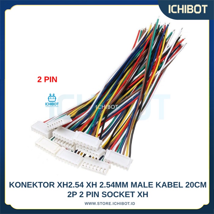 Jual 2P 2 Pin XH2.54 XH 2.54mm Male Kabel 20cm Socket XH Konektor | Shopee Indonesia